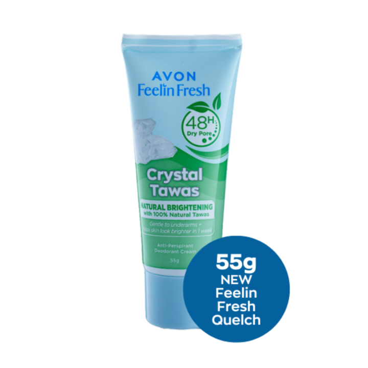 Avon Feelin Fresh Quelch CRYSTAL TAWAS Anti-Perspirant Deodorant Cream ...