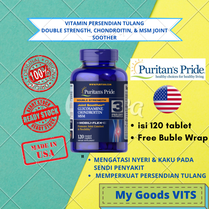 Puritan Pride Vitamin Persendian Tulang Double Strength Gluscosamine ...