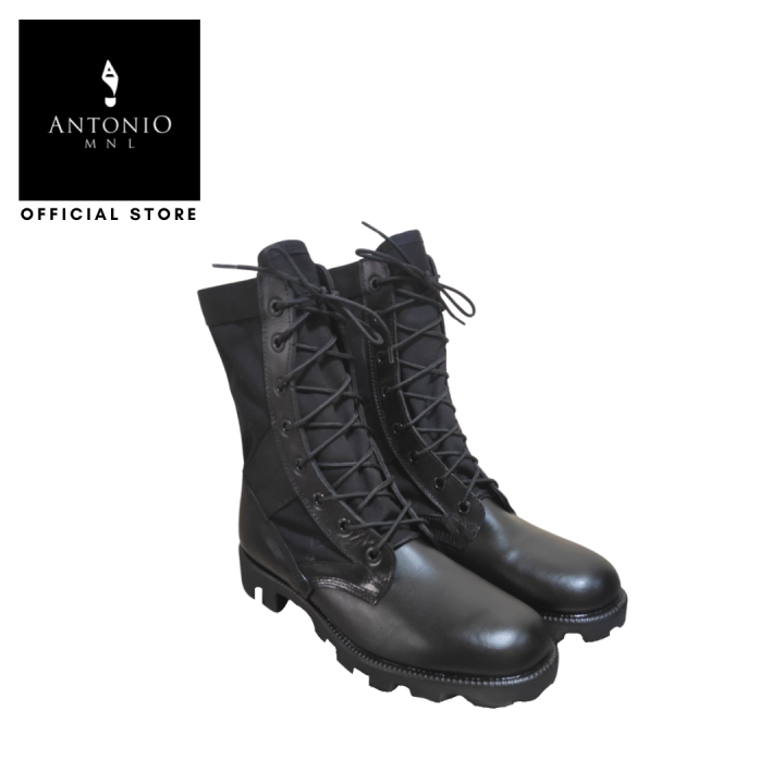 GIBSON' S TACTICAL COMBAT BOOTS GENUINE LEATHER BLACK -Unisex | Lazada PH