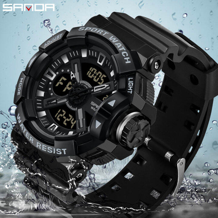 SANDA Military Men's Watch Top Brand Luxury Waterproof Sport Wristwatch ...