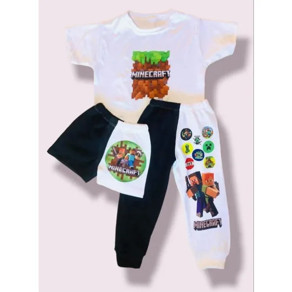 Roblox or Minecraft Terno Pajamas (2in1 or 3in1) shirt-shorts-jogger ...