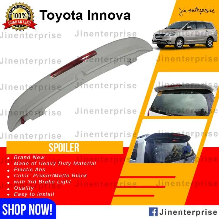 TOYOTA INNOVA 2005-2015 REAR SPOILER WITH 3RD BRAKE LIGTH | Lazada PH