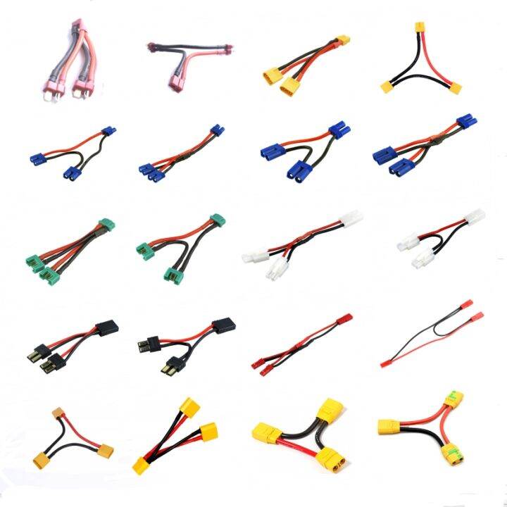 Deans EC3 EC5 JST XT60 XT90 XT90S MPX Tamiya Serial Parallel Battery Adapter Connector With 20 ...