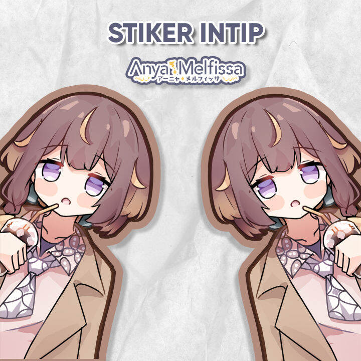 Stiker Anya Melfissa Intip Samping Hololive Vtuber Sticker Waterproof ...