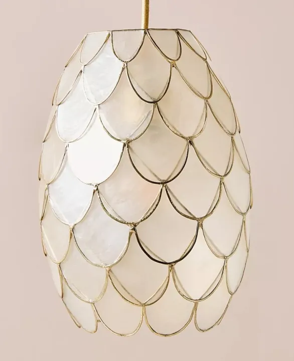 Capiz Scallop Chandelier (L:19cm W:18cm H:40cm) | Lazada PH