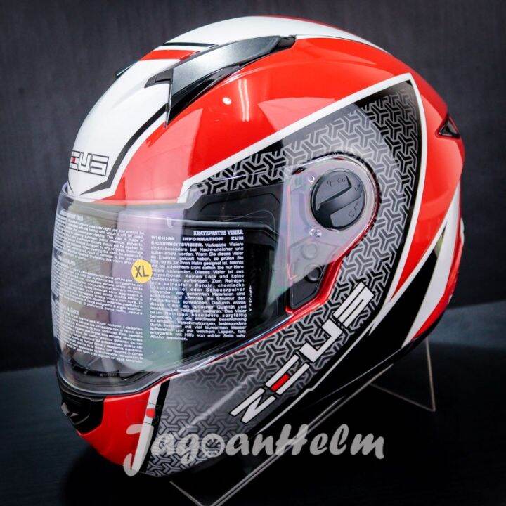 ZEUS HELM ZS811 AL51 | DRED WHITE | ZS 811 +SMOKE VISOR | Lazada Indonesia