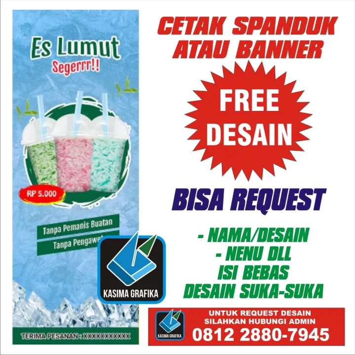 Banner Minuman Kekinian Es lumut dan lainnya Ukuran 160x60 Desain Bisa ...