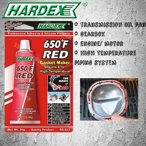 HARDEX RED RTV GASKET MAKER HIGH TEMP. SILICONE GLUE – 85.2G RS-650 ...