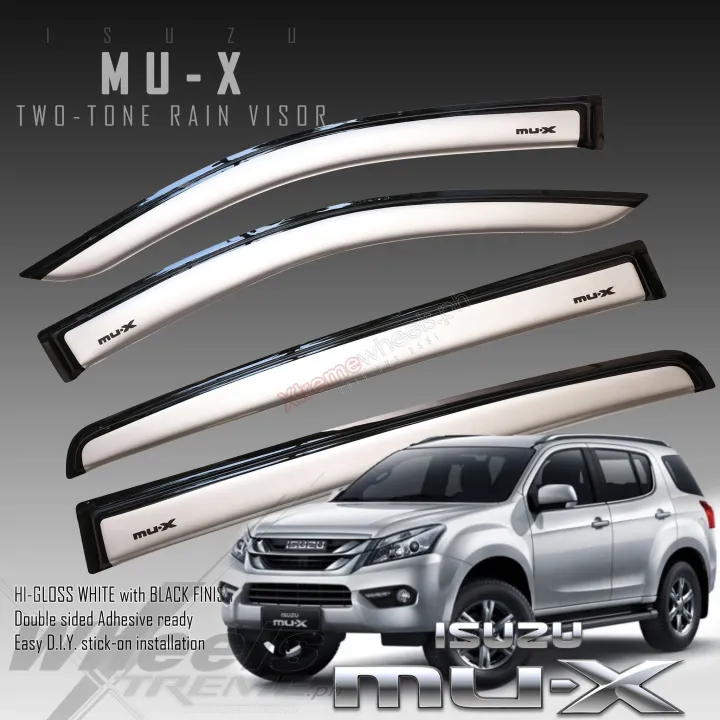 Isuzu Mux 2014-2021 Window Visor Thailand Made two tone Black Silver ...