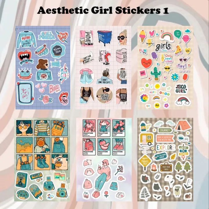 [PART 1] Aesthetic Girl Stickers /stiker aesthetic/stiker untuk jurnal ...