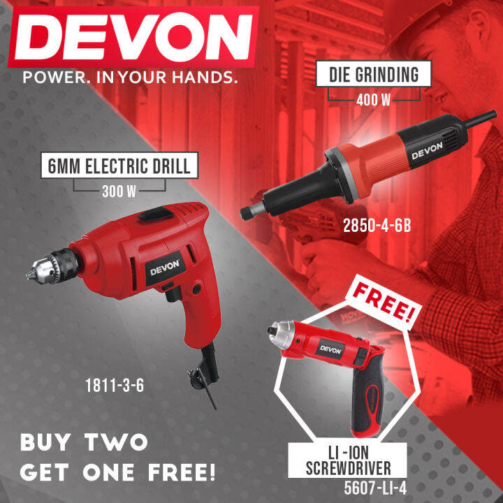 Devon Electric Drill + Die Grinder Plus Free Screwdriver | Lazada PH