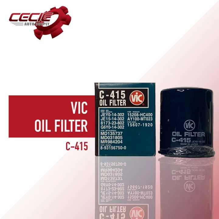 Vic Oil Filter C-415 for Mitsubish Lancer, Galant, Xpander, Space Wagon ...