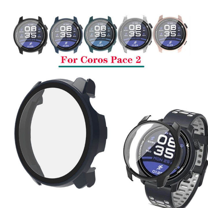 Hard PC Case Tempered Glass Screen Protector Protective Cover For Coros ...