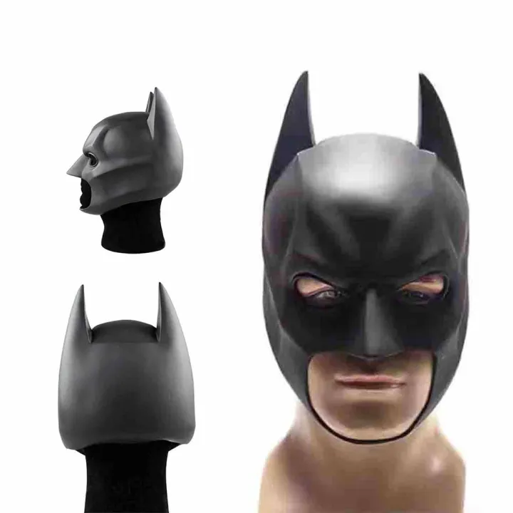 Batman Full Mask With Cowl The Dark Knight Rises Latex Helmet ผู้ใหญ่ ...