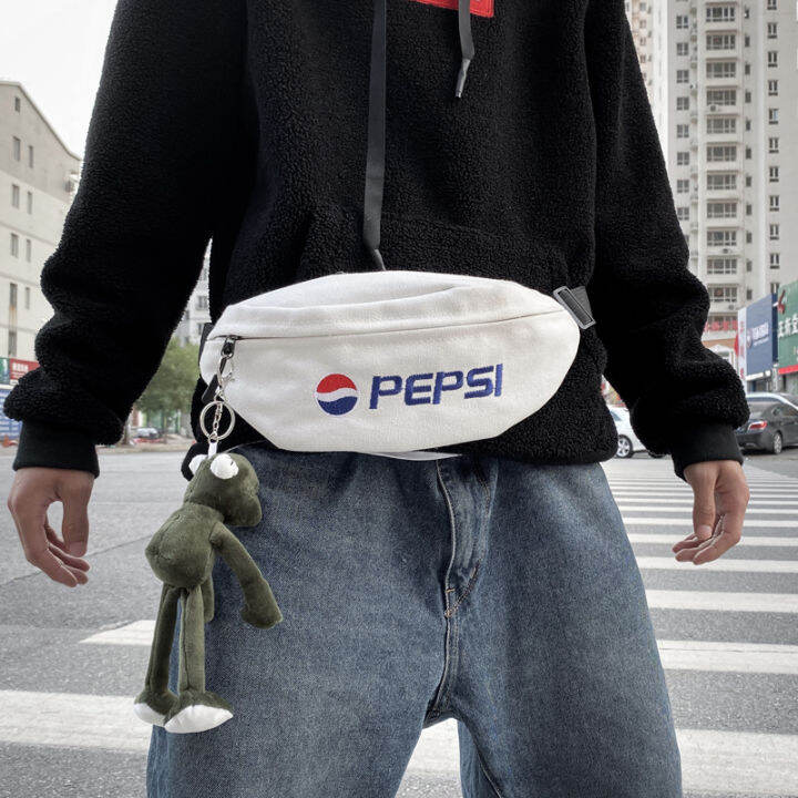 Tide brand chest bag men's ins super fire Japanese canvas shoulder bag ...