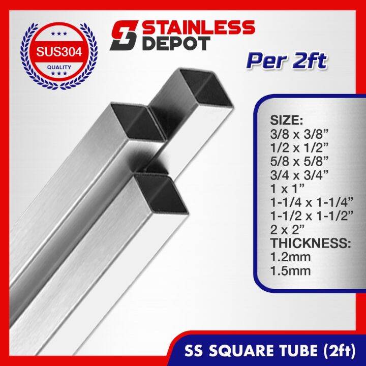 ☚2FT Stainless Square Tube Stainless Tubular Stainless Tube Square ...