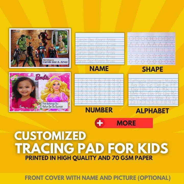 Tracing Pad for Kids (NAME NG KIDS ANG NAKALAGAY) | Lazada PH