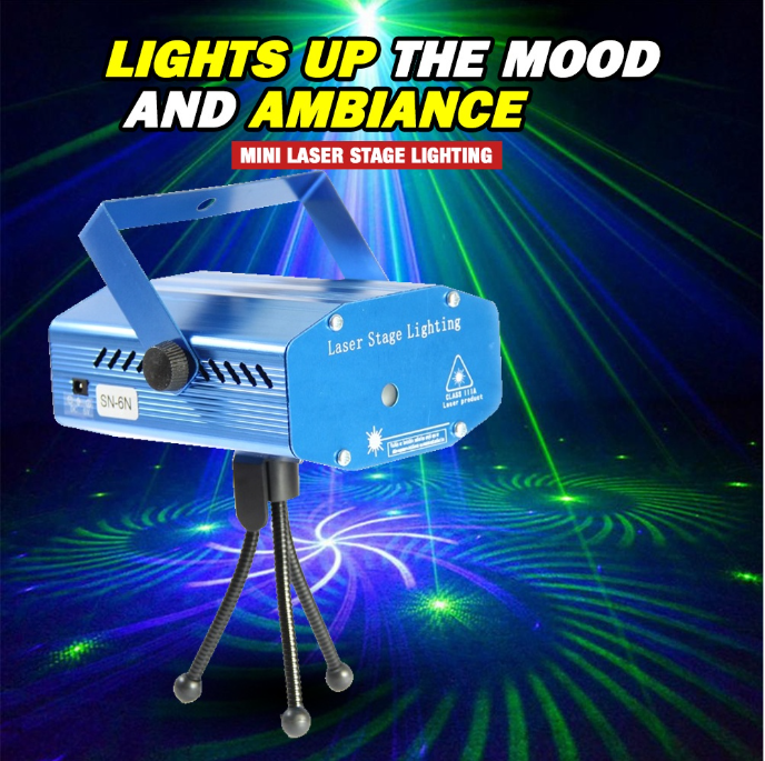 Mini Laser Stage Lighting Holographic Laser Star Projector Disco Light ...