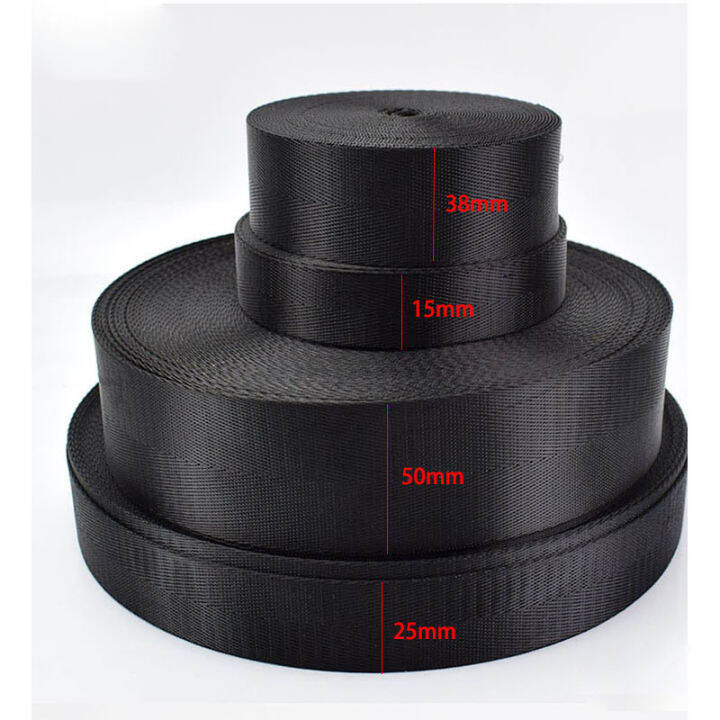 Homigoo - 10 Yards 10mm 15mm 20mm 25mm 38mm 50mm Wide Black Strap Nylon ...