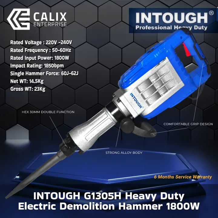 Heavy Duty Electric Demolition Hammer 1800W - INTOUGH G1305H | Lazada PH