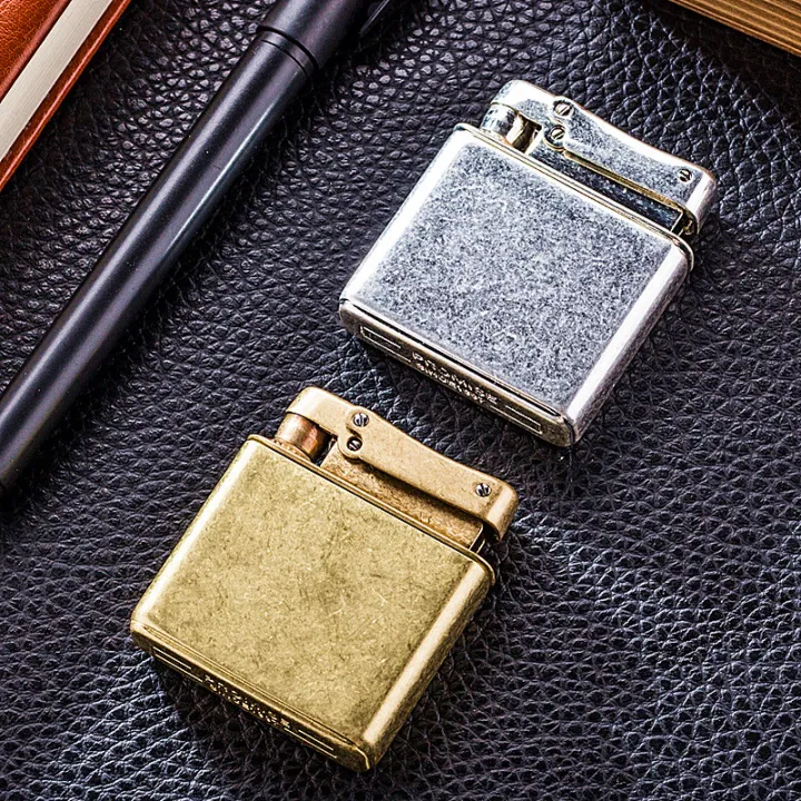 Retro-pressing kerosene lighter pure copper old kowtow machine ...