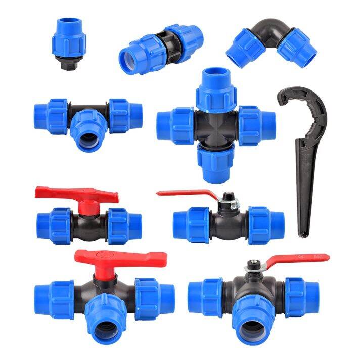 20/25/32/40/50mm PVC PE Tube Tap Water Splitter Plastic Quick Valve ...