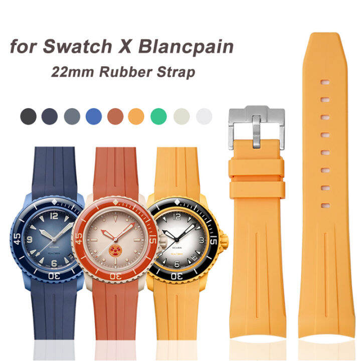 22mm Rubber Strap for Swatch X Blancpain Five Oceans Series for Fifty Fathoms Men Women ...