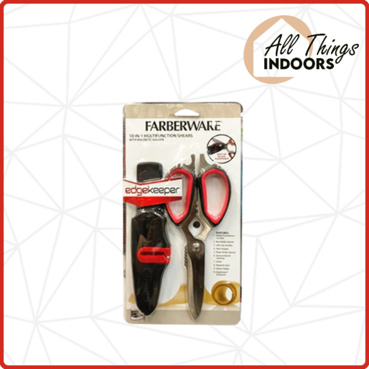 Farberware Edgekeeper 10-in-1 Kitchen Shear, Black/Red | Lazada PH
