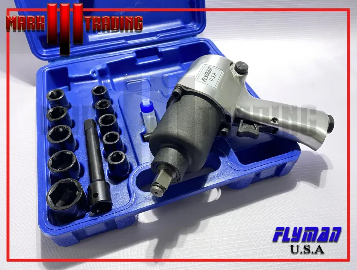 Mark3 Flyman Air Impact Twin Hammer / Pneumatic Impact Wrench 1/2 Drive ...