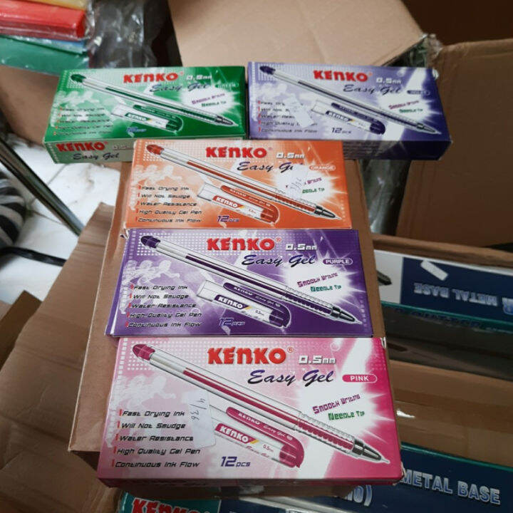 Pulpen Kenko Easy Gel 0,5mm Warna Hijau Violet Oranye Pink Ungu Bolpoin ...