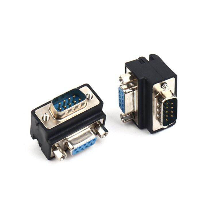 DB9 9 Pin RS 232 Male To Female Serial Gender Adapter 90 Degree Extension Cable Converter ...