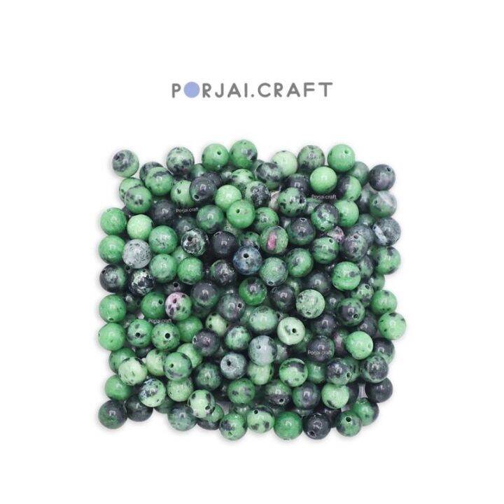Ruby in zoisite beads ลูกปัดรูบี้ซอยไซต์ 8mm | Lazada.co.th