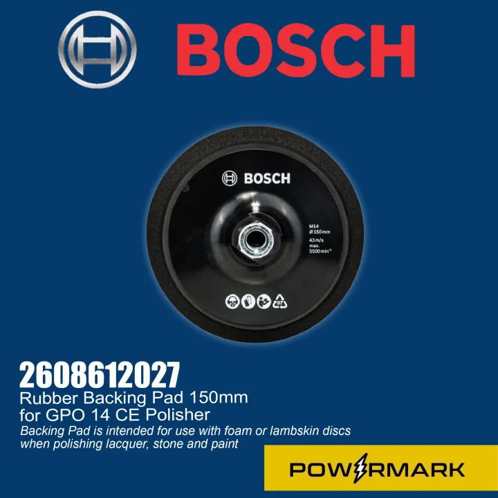 BOSCH 2608612027 Rubber Backing Pad 150mm for GPO 14 CE Polisher ...