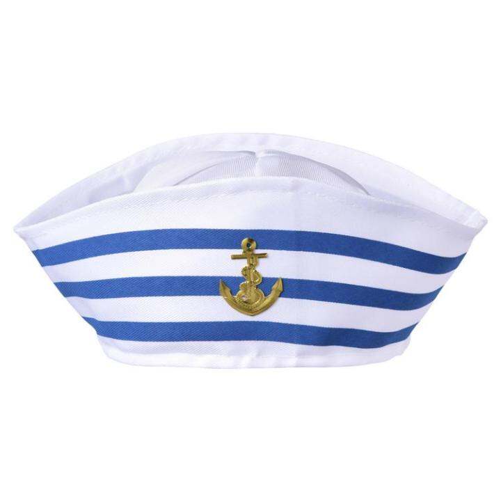 Sailor Hat Navy Adjustable Sea Cap Navy Costume Accessory White Sailors Hats for Adults Captain ...
