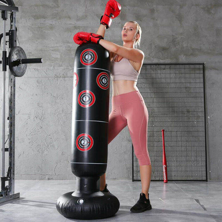 Inflatable Punching Bag Free Standing Boxing Post Boxing Column Adult ...