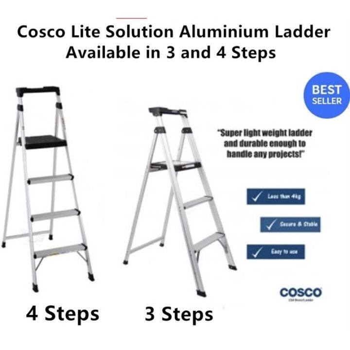 Cosco Lite Solution 3/4 Steps Aluminium Ladder | Lazada