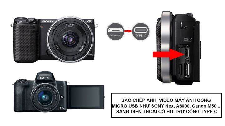 Cáp [Micro USB - Type C] Canon, Sony lấy ảnh máy ảnh cổng Micro USB ...