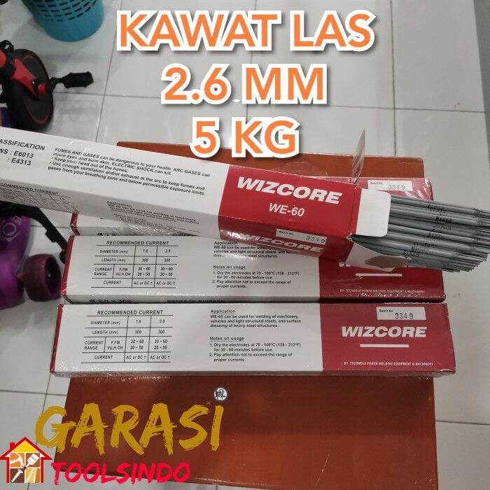 KAWAT LAS LISTRIK 2.6 MM 5 KG WIZCORE WE-60 ELEKTRODA LAS BESI | Lazada ...