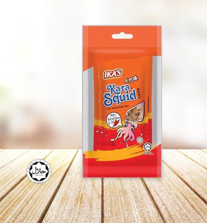 Ika's Kara Squid Hot & Spicy Flavour Fish Snack Family Pack Jajan 6X5G ...