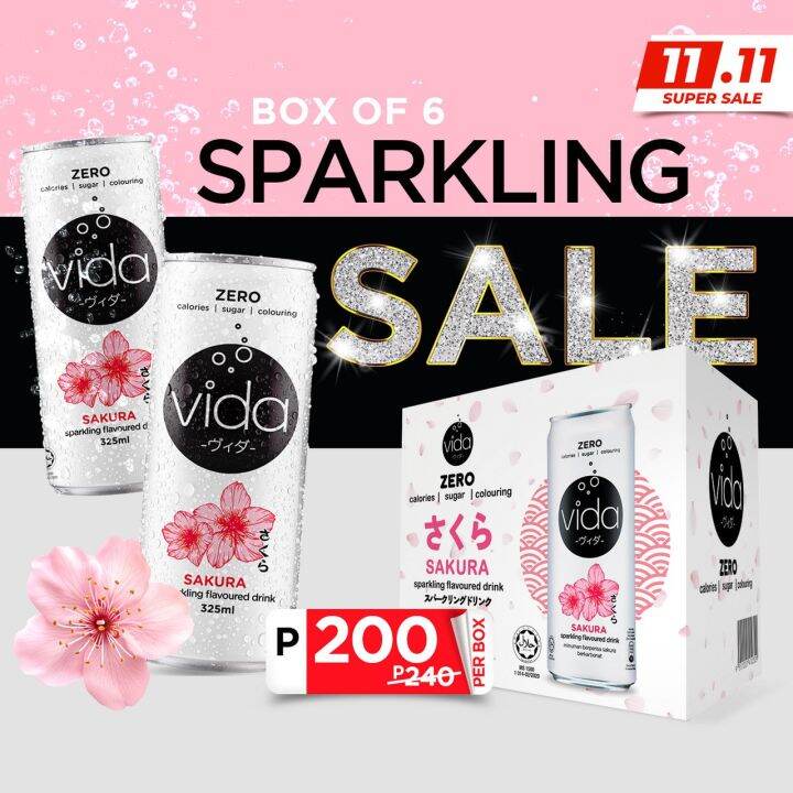 Vida Zero- Sakura Sparkling Drink (Box of 6) | Lazada PH