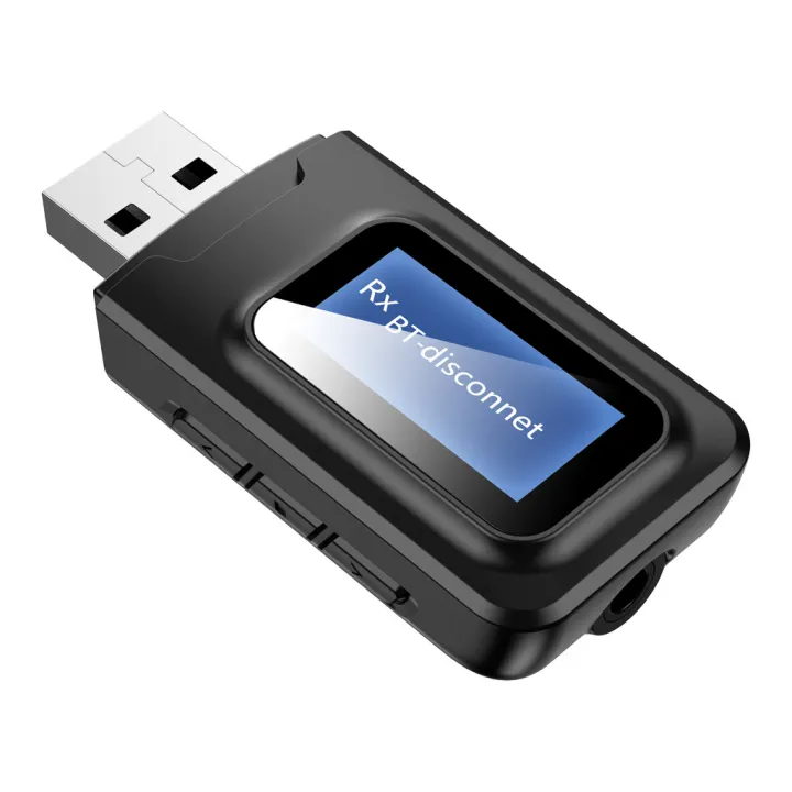 Usb Audio Receiver Bluetooth 5.0 Transmitter Lcd Screen 2in1 Wireless ...