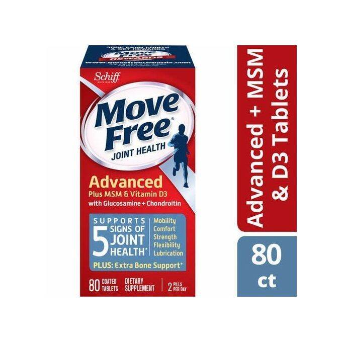 Schiff Move Free Glucosamine with Vitamin D3 MSM Advanced Joint Health ...