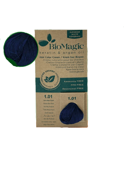 BioMagic Organic Hair Colour Cream - 1.01 Intense Blue Black | Lazada