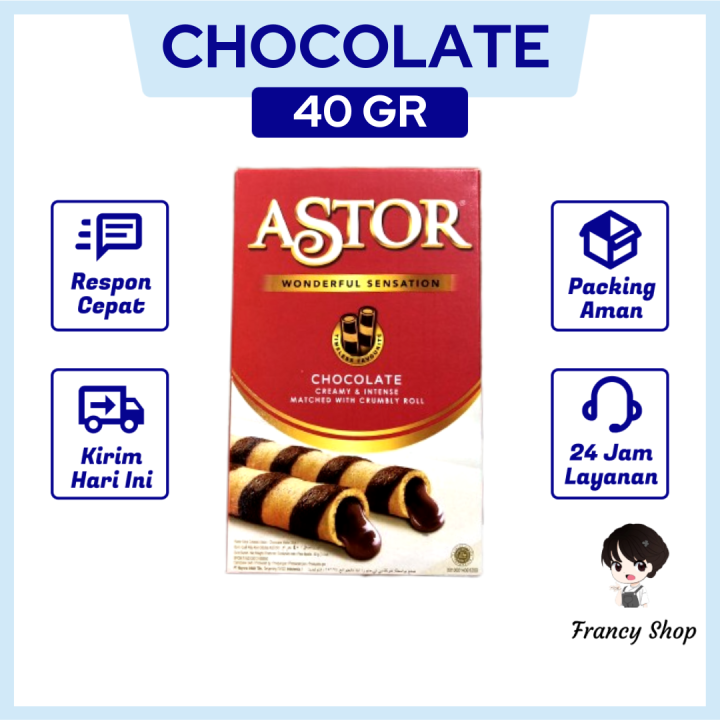 Astor Double Chocolate Wafer Roll Coklat 40 gr | Lazada Indonesia