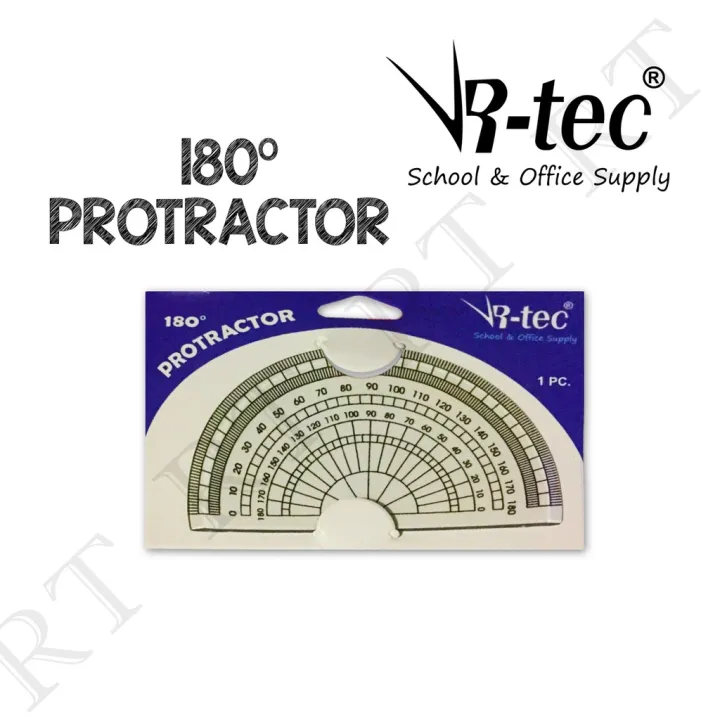 Rtec Hard Plastic Ruler Protractor 180 Degrees Stationery for School ...