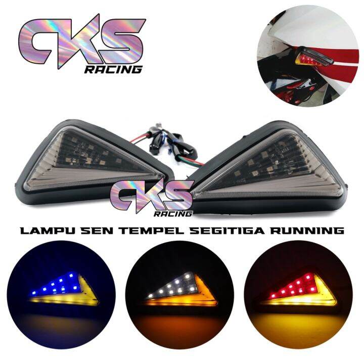 Sein Tempel Segitiga Neon Led 2 Mode Running Lampu Sen Tempel Segitiga Besar Buat Cbr150r ,R15 ...