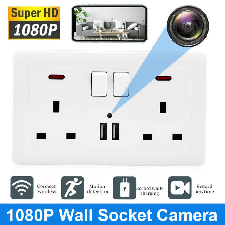 Winstong HD 4K WiFi Camera Wall Outlet UK Socket Hidden Camera Motion ...