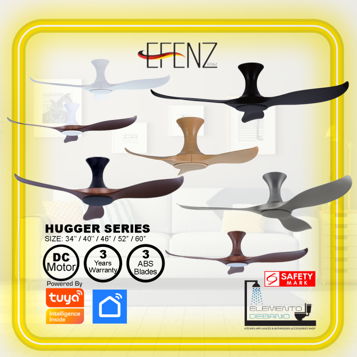 EFENZ (Hugger) Smart Ceiling Fan with SAMSUNG 22w tri-colour dimmable ...