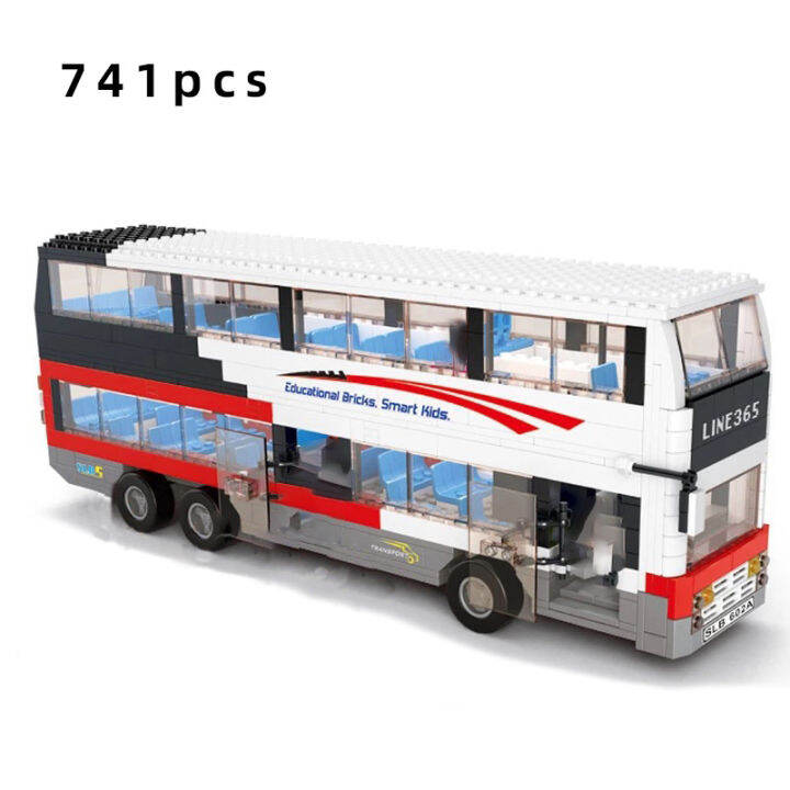 London Red City Double-Decker Bus Station Model Sets Building Block Kit ...