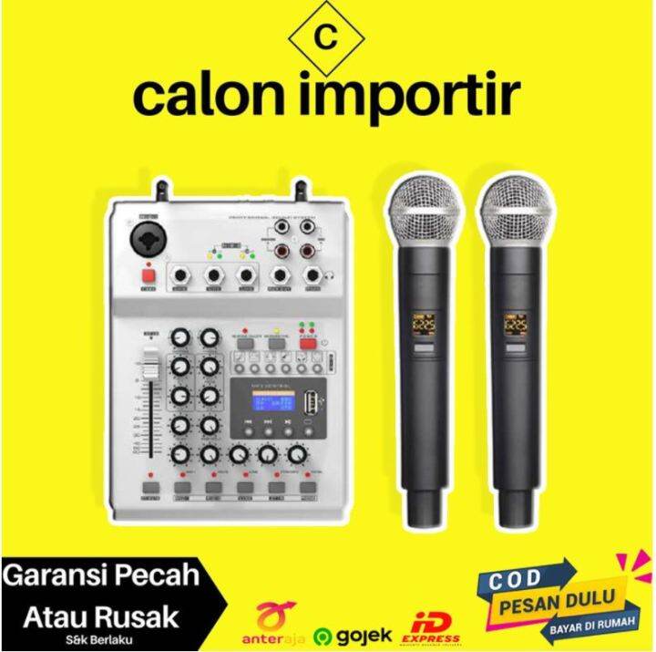 Karaoke Set Mixer Home Sound System Lengkap 48V Pro Console 2 Wireless ...